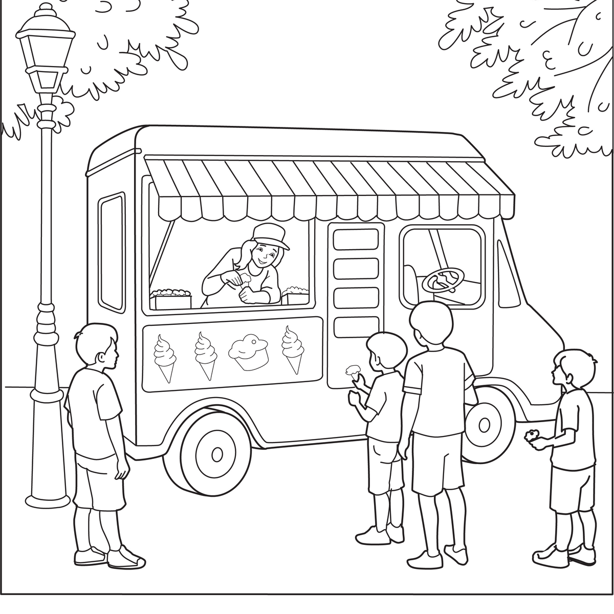 van colouring sheets