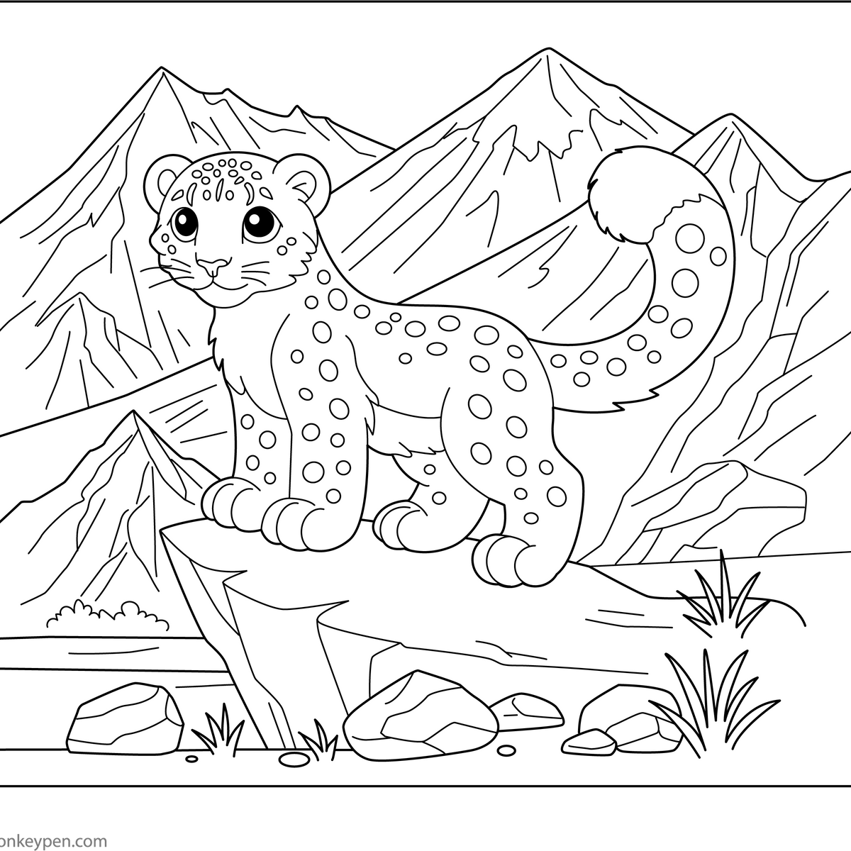 leopard colouring printable
