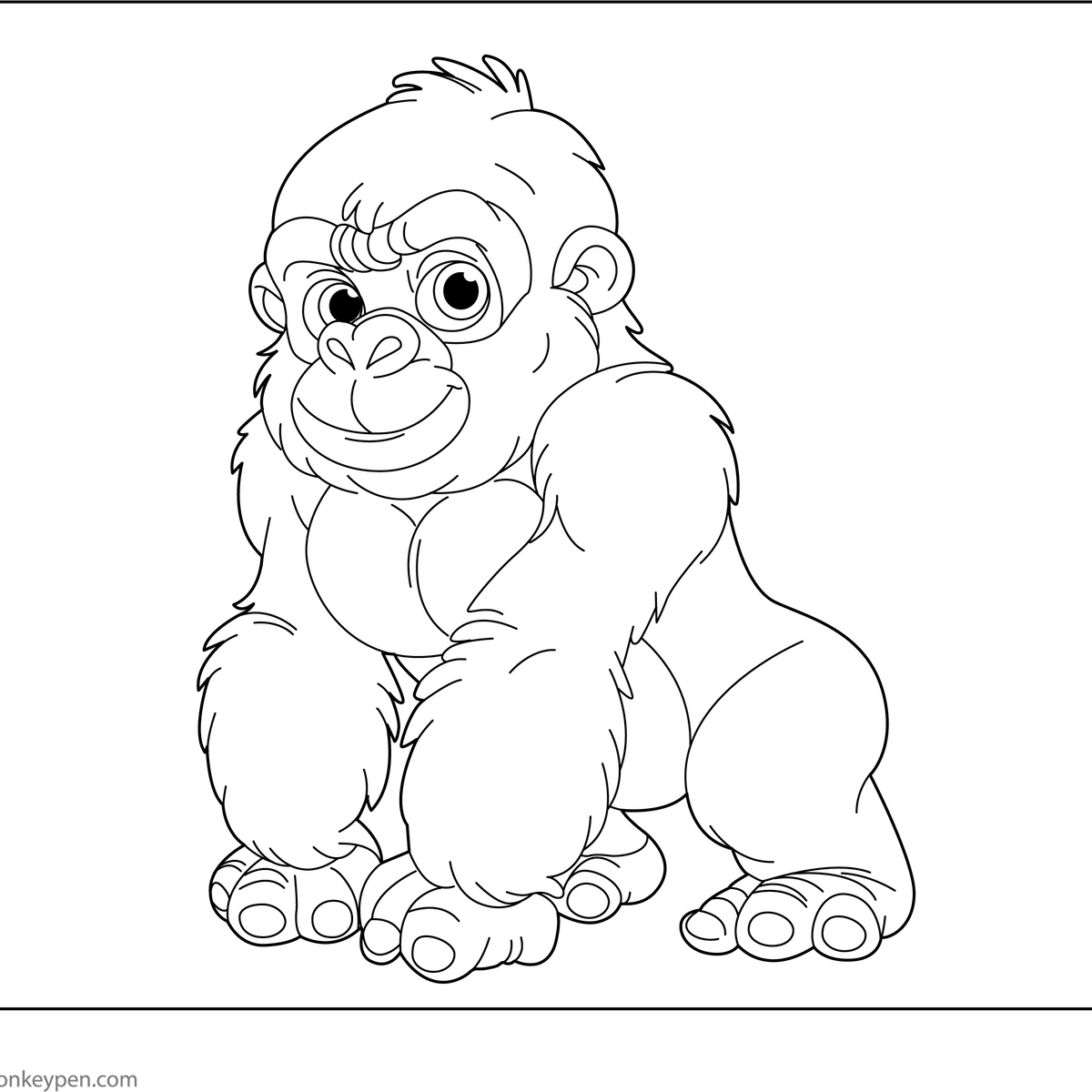 Western Lowland Gorilla Coloring Page