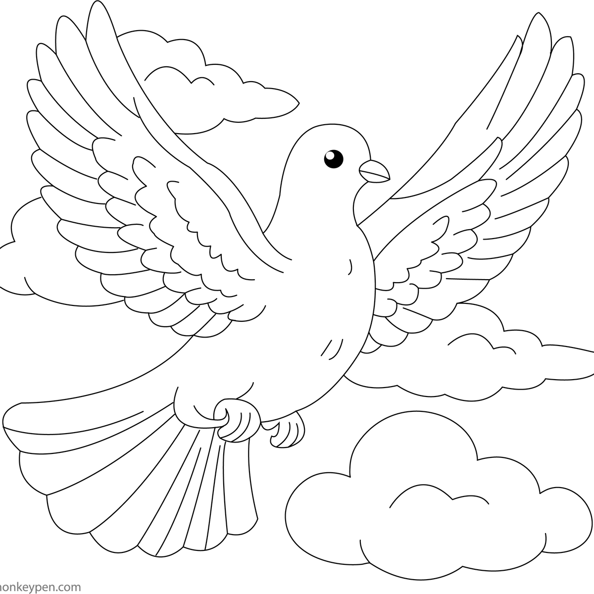 easy flying bird coloring pages