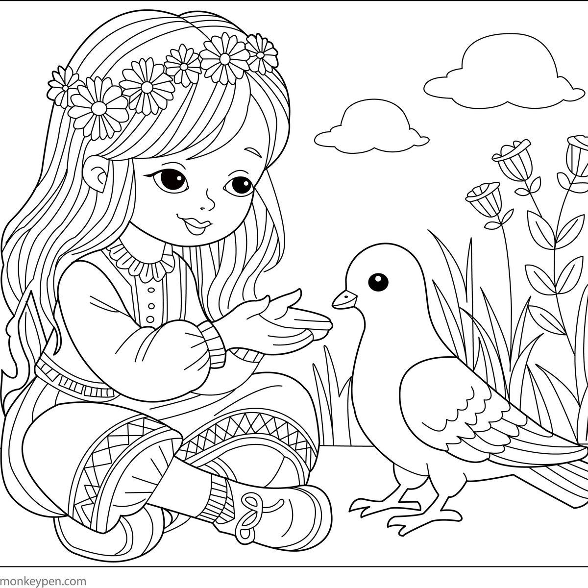 little girl coloring book