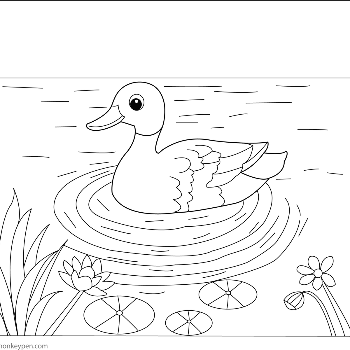 pond coloring pages for kids