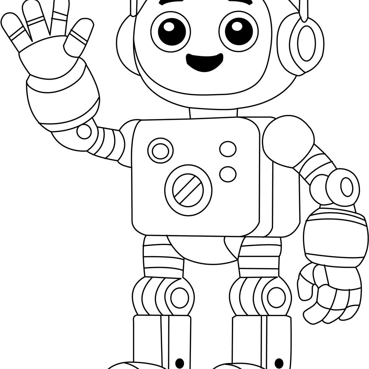 Friendly Robot | Free Printable Coloring Page for Kids