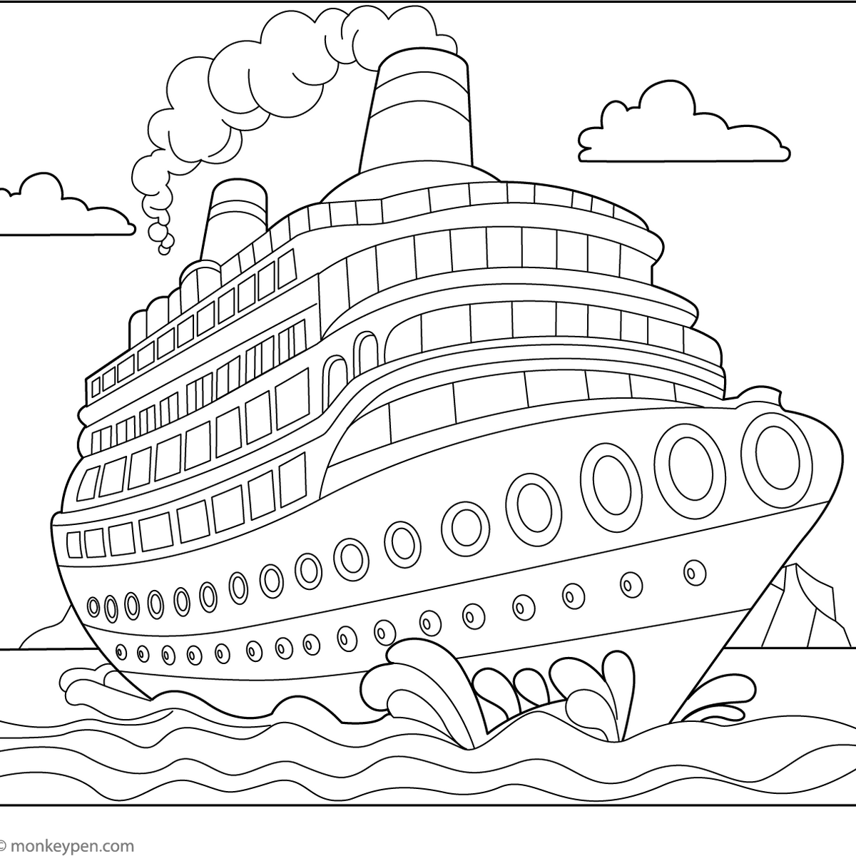 carnival cruise ship coloring pages