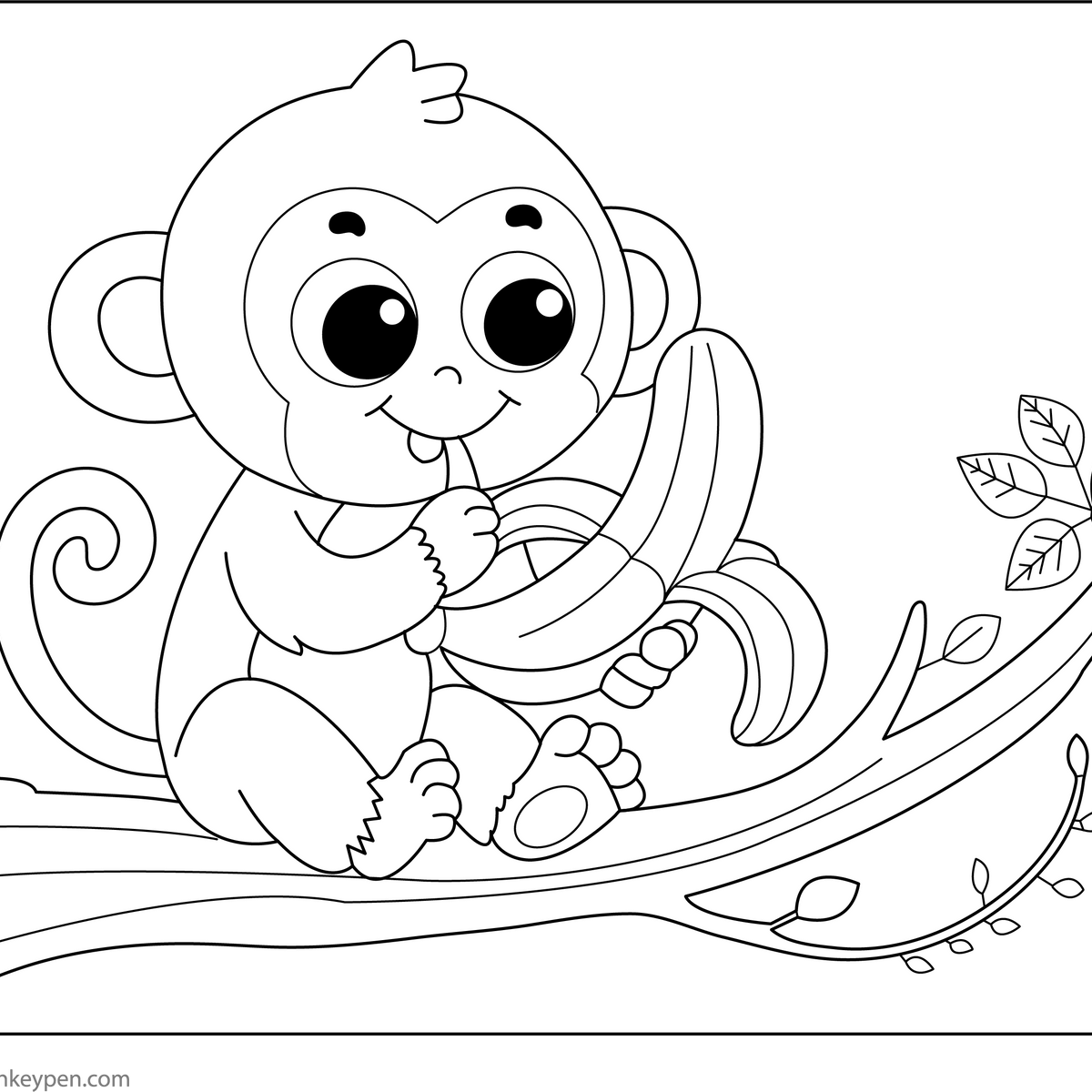 banana eats coloring pages