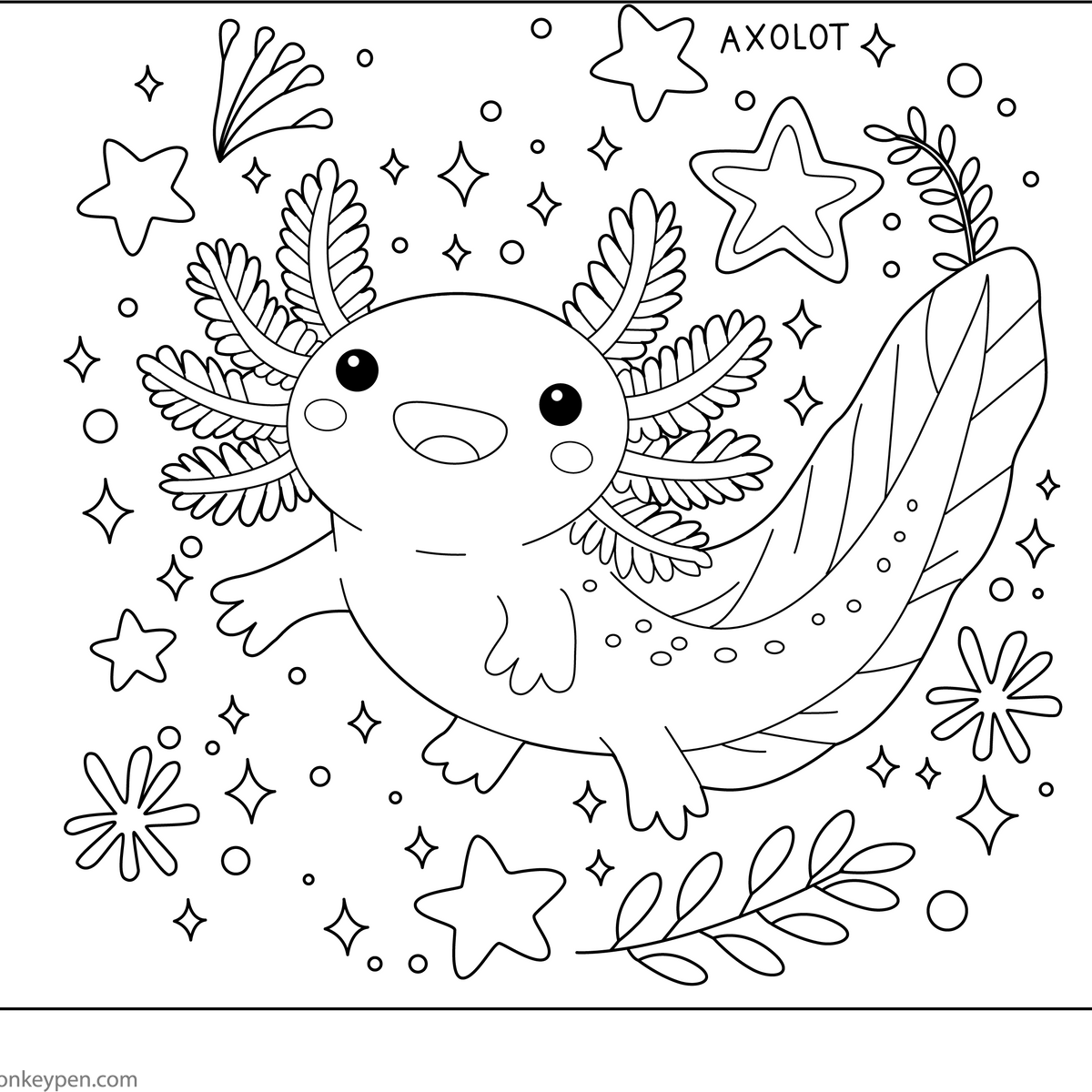 axolotl coloring pages for adults