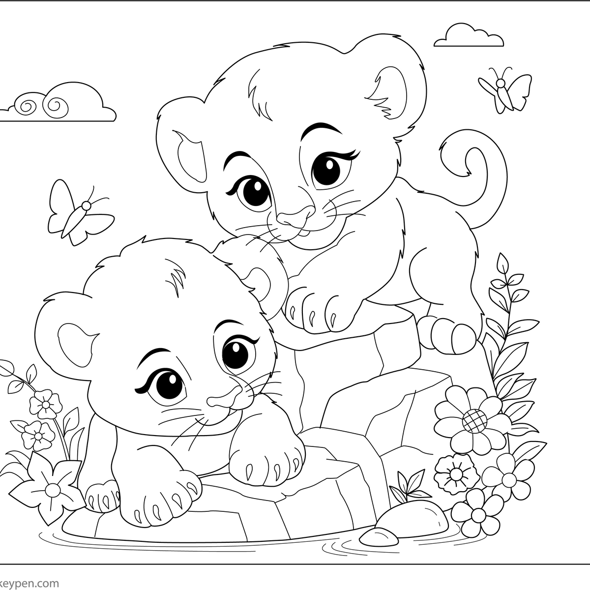 lion and cub coloring pages
