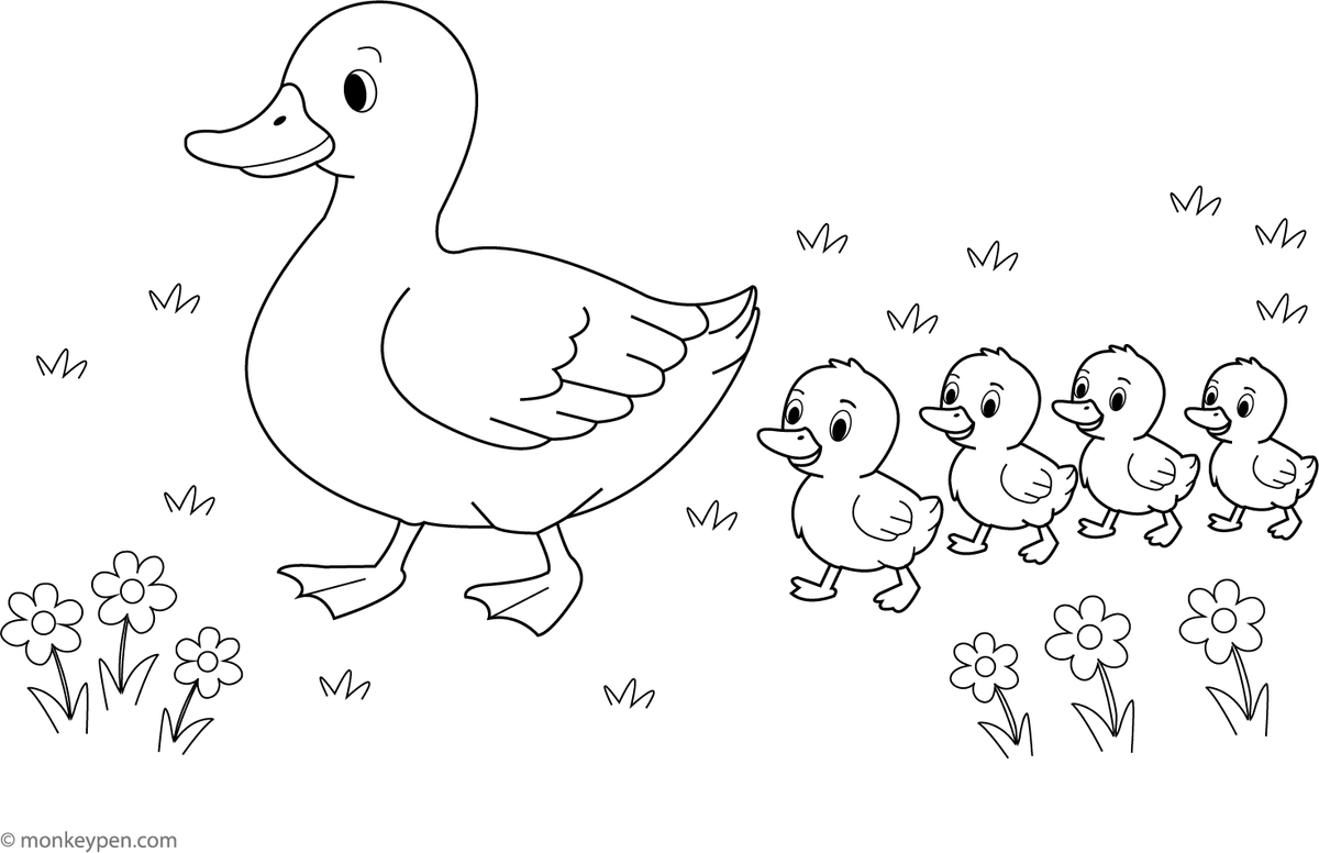 ducky coloring page