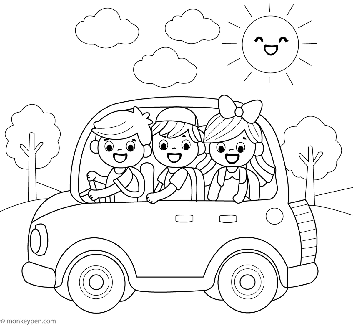 kids car coloring sheet
