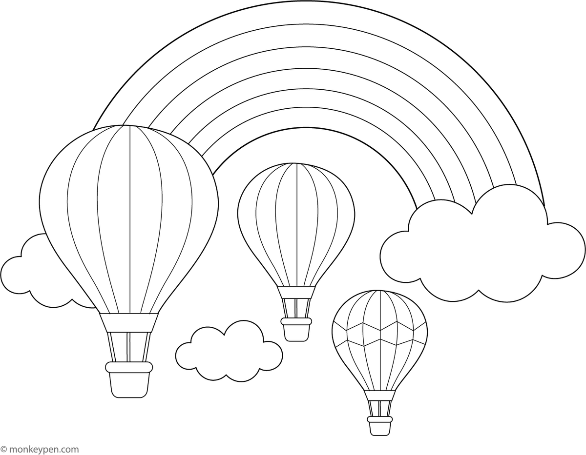 hot air balloons coloring pages printable