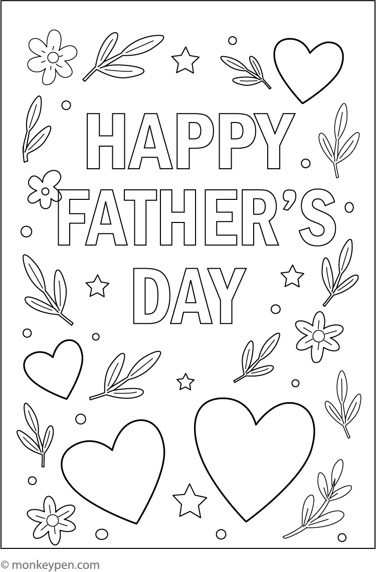 Father’s Day Card | Free Printable Coloring Page for Kids