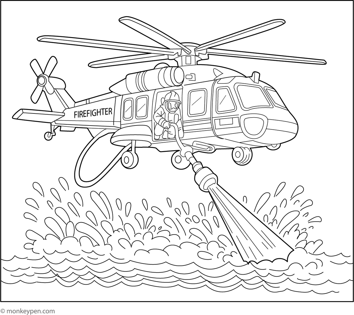 fire and water coloring pages