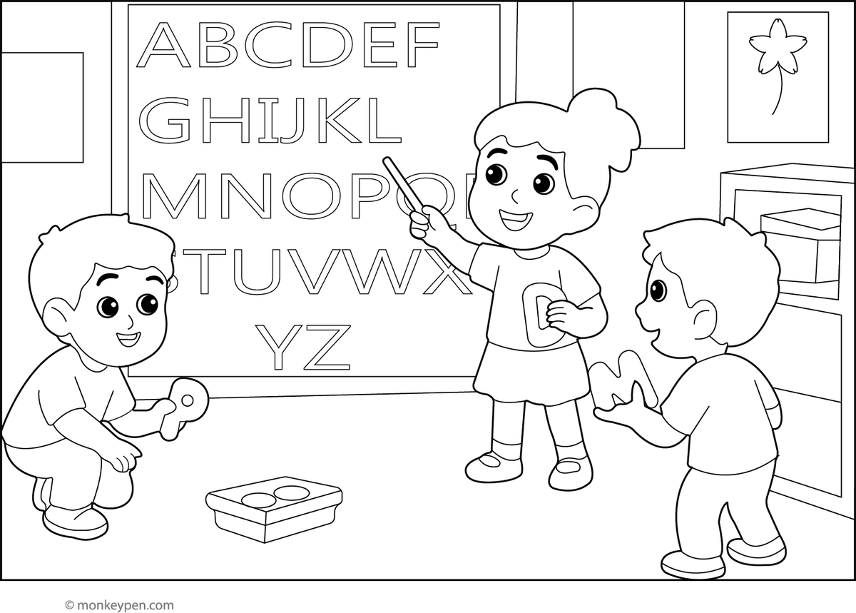 Alphabet Treasure Hunt - Free Printable Coloring Page