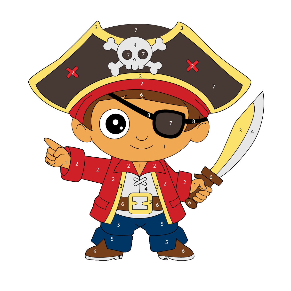 Pirate Color by Number – Fun PDF Download for Toddlers
