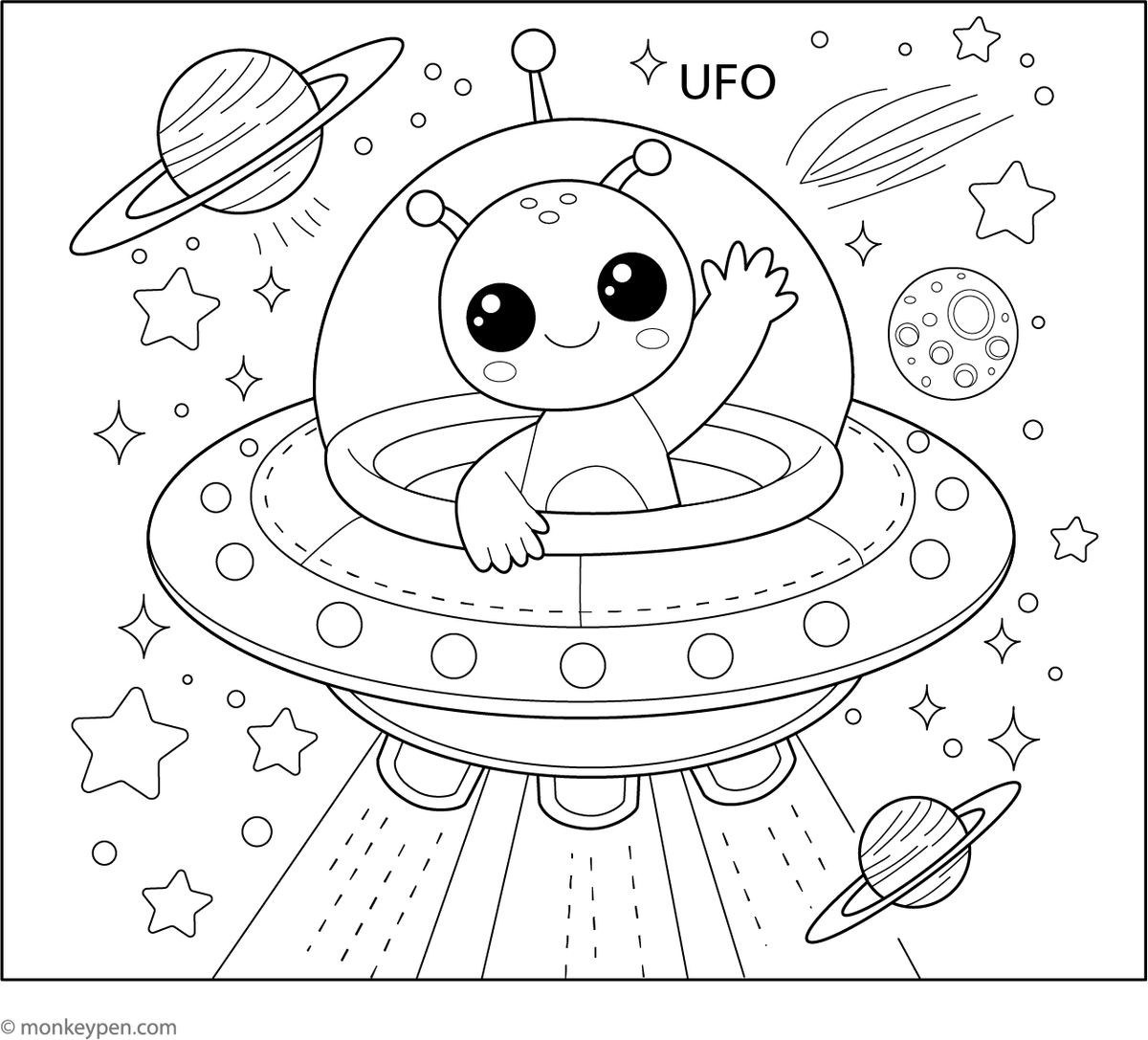 alien colouring sheet