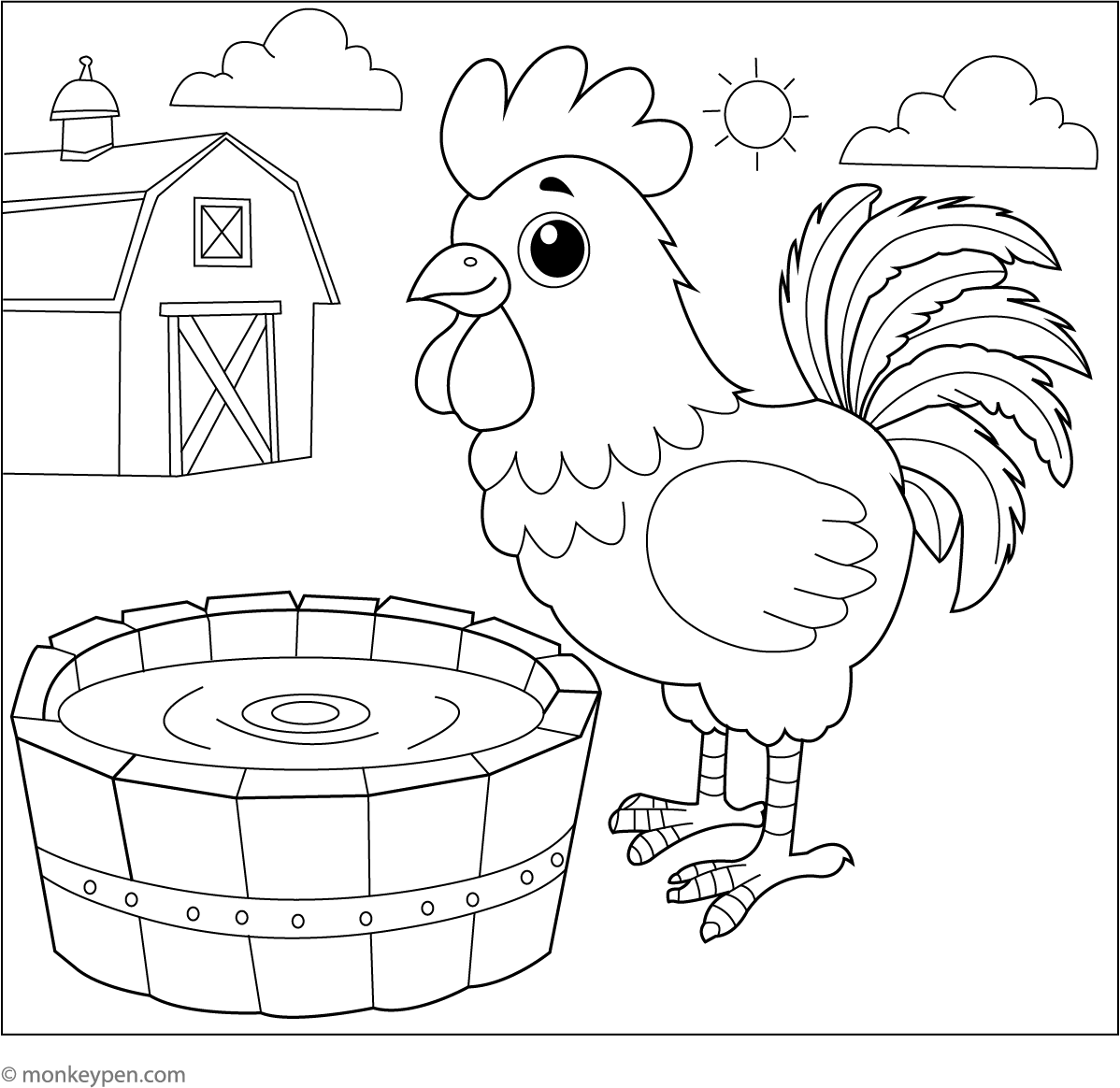 rooster coloring pages for kids