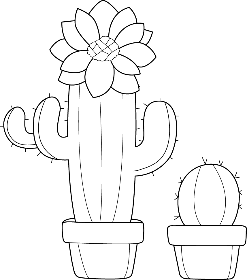 Printable Cactus Coloring Page