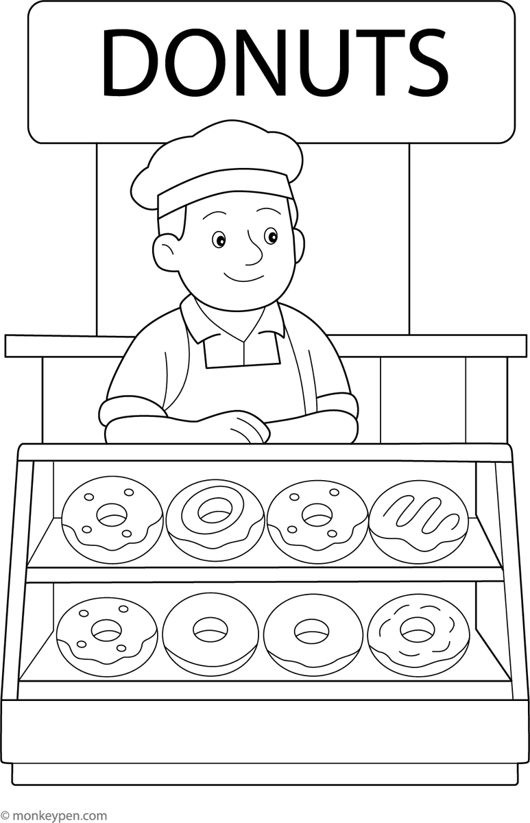 Donut Shop | Free Coloring Pages