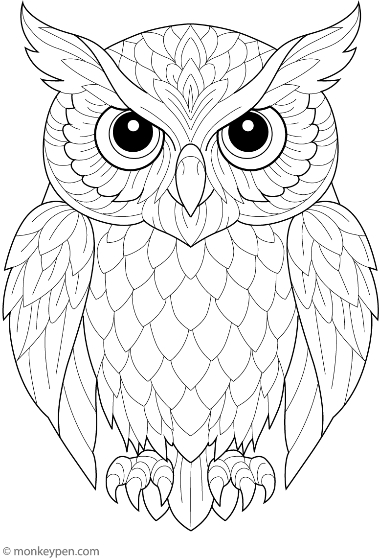 Owl Tattoo | Free Coloring Pages