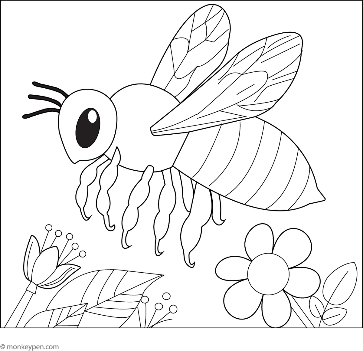 honey bee coloring pages printable free