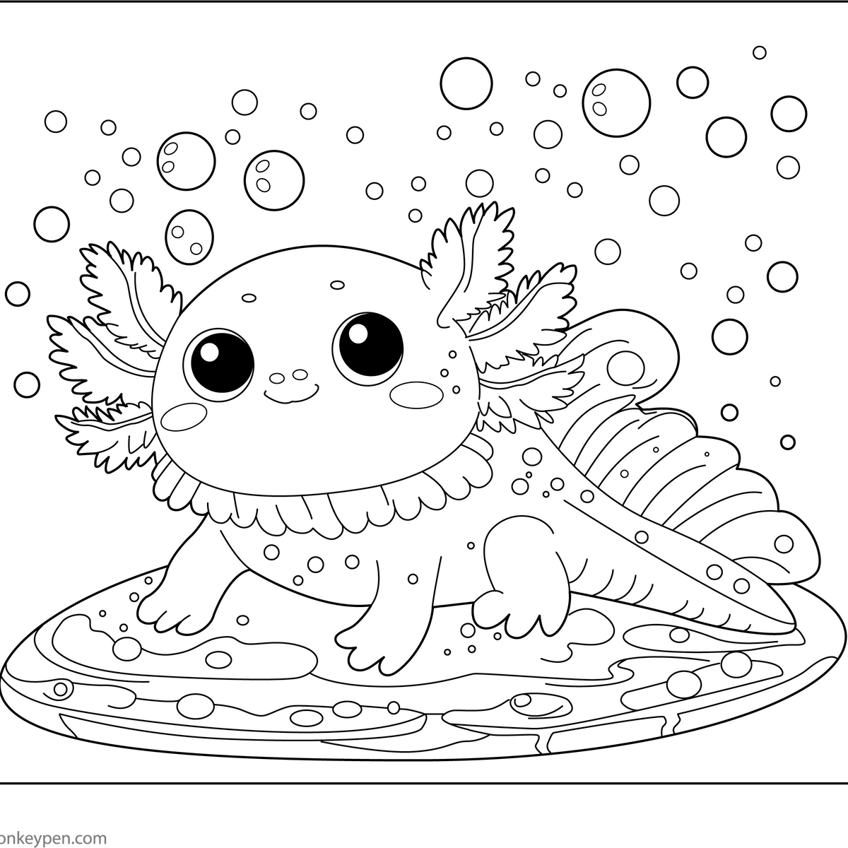 cute animal coloring pages axolotl