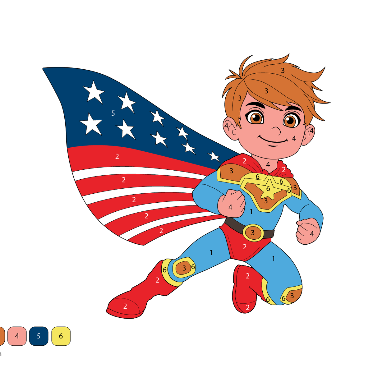 Superhero Color by Number – Fun PDF Activity Sheet