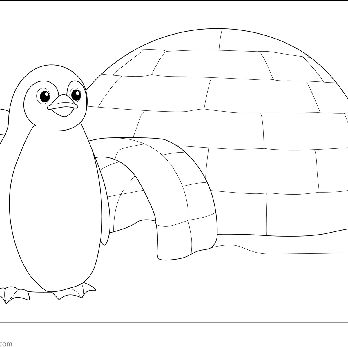igloo coloring page free printable