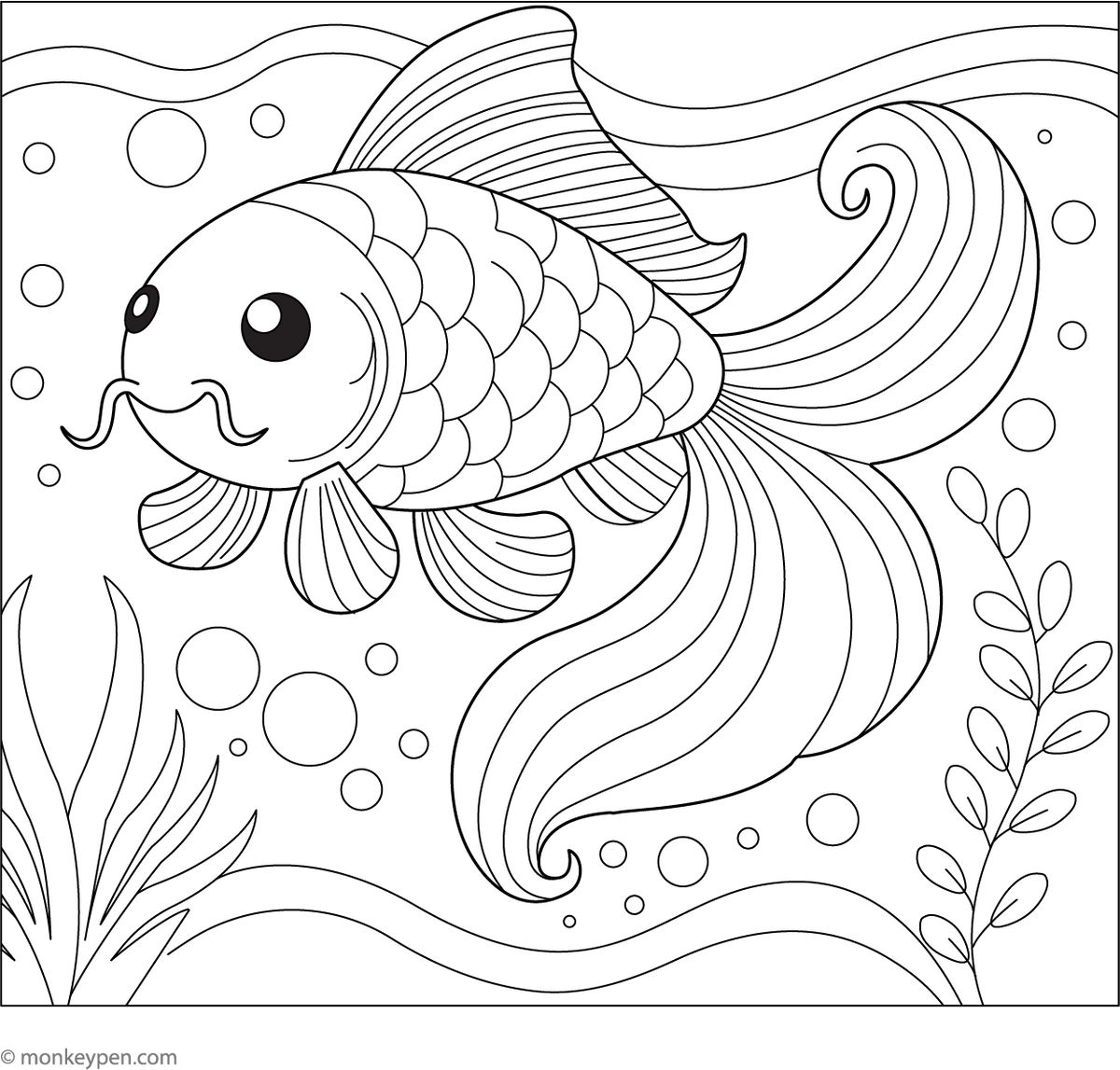 carp fish coloring pages