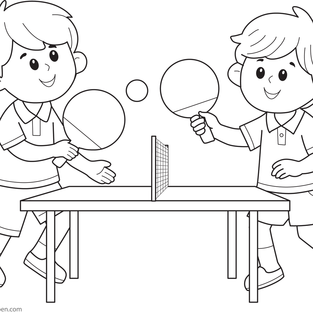 Table Tennis Coloring Page