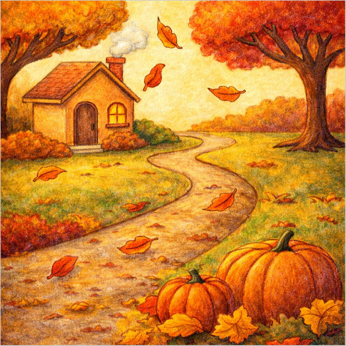 How to Draw Autumn Scenery - Easy Fall Landscape Sketches for Children