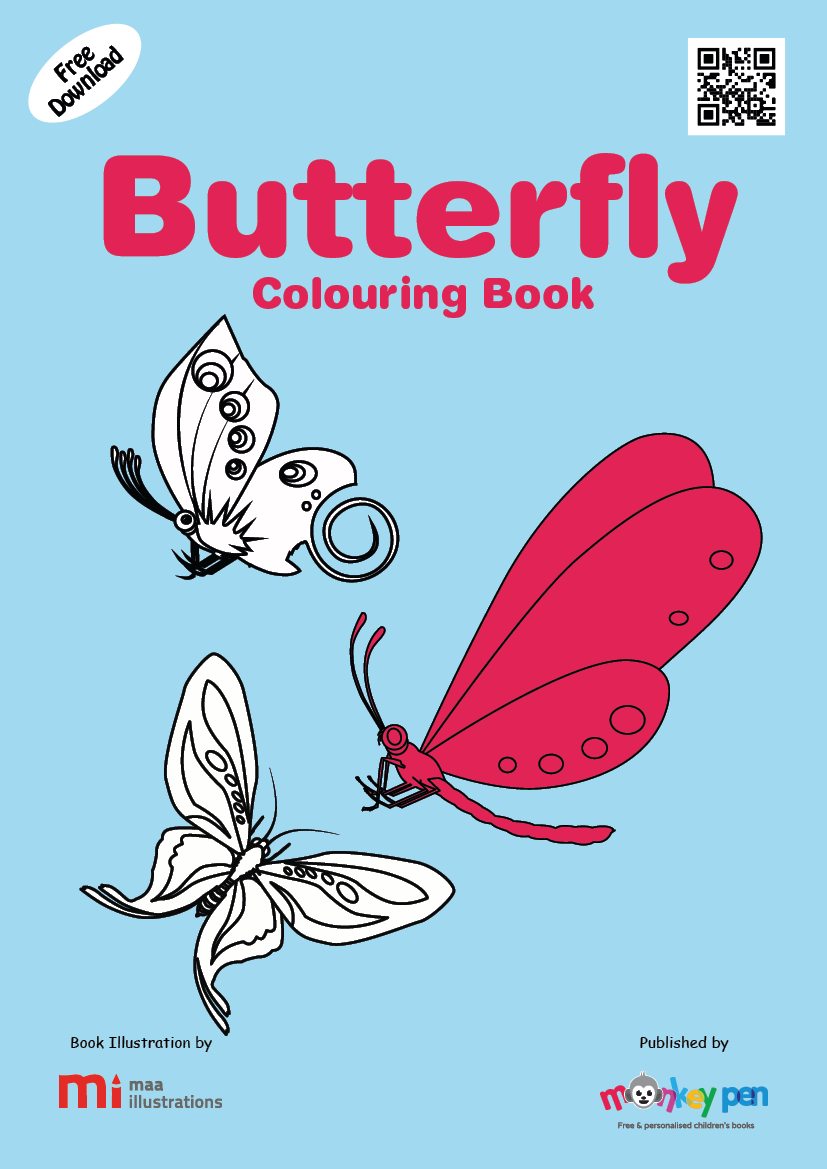 Happy Butterfly Coloring Book – Free Kids Activity Printable