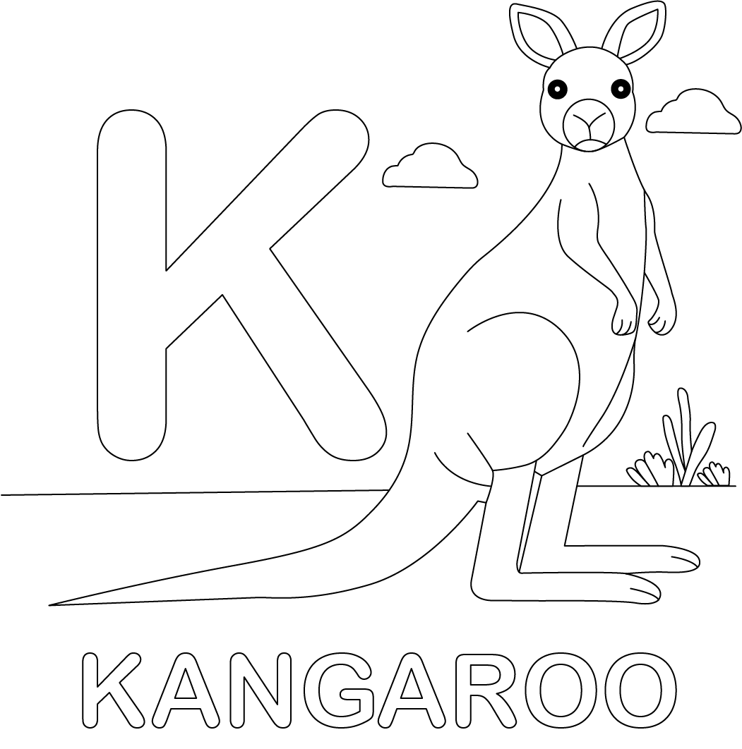 Alphabet K Coloring Page – Free Printable PDF for Kids Fun