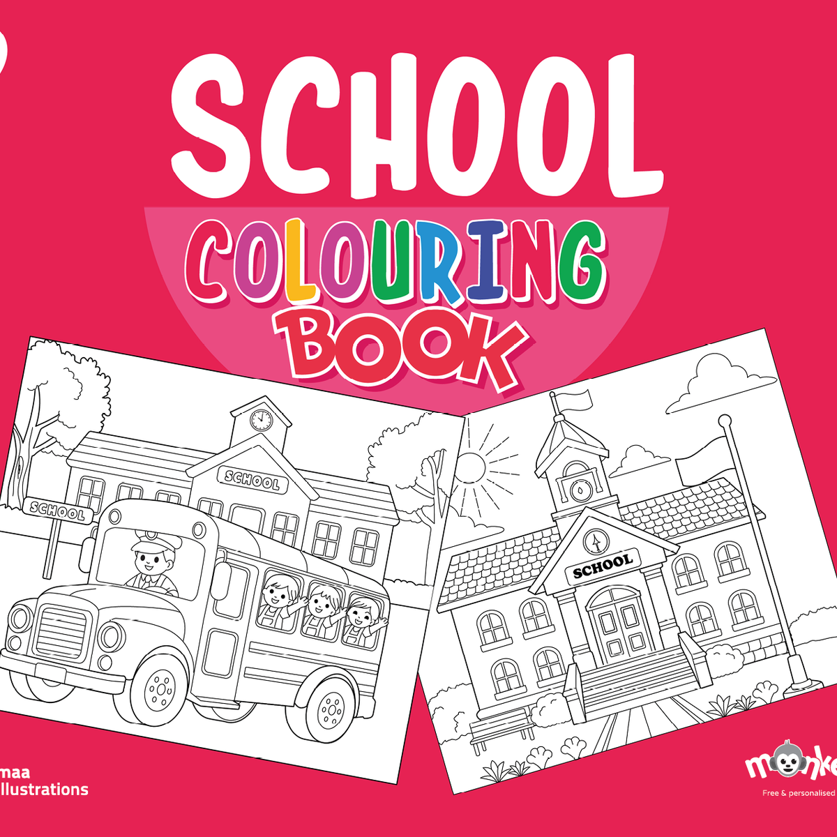 Printable School Coloring Book - Free Printable PDF
