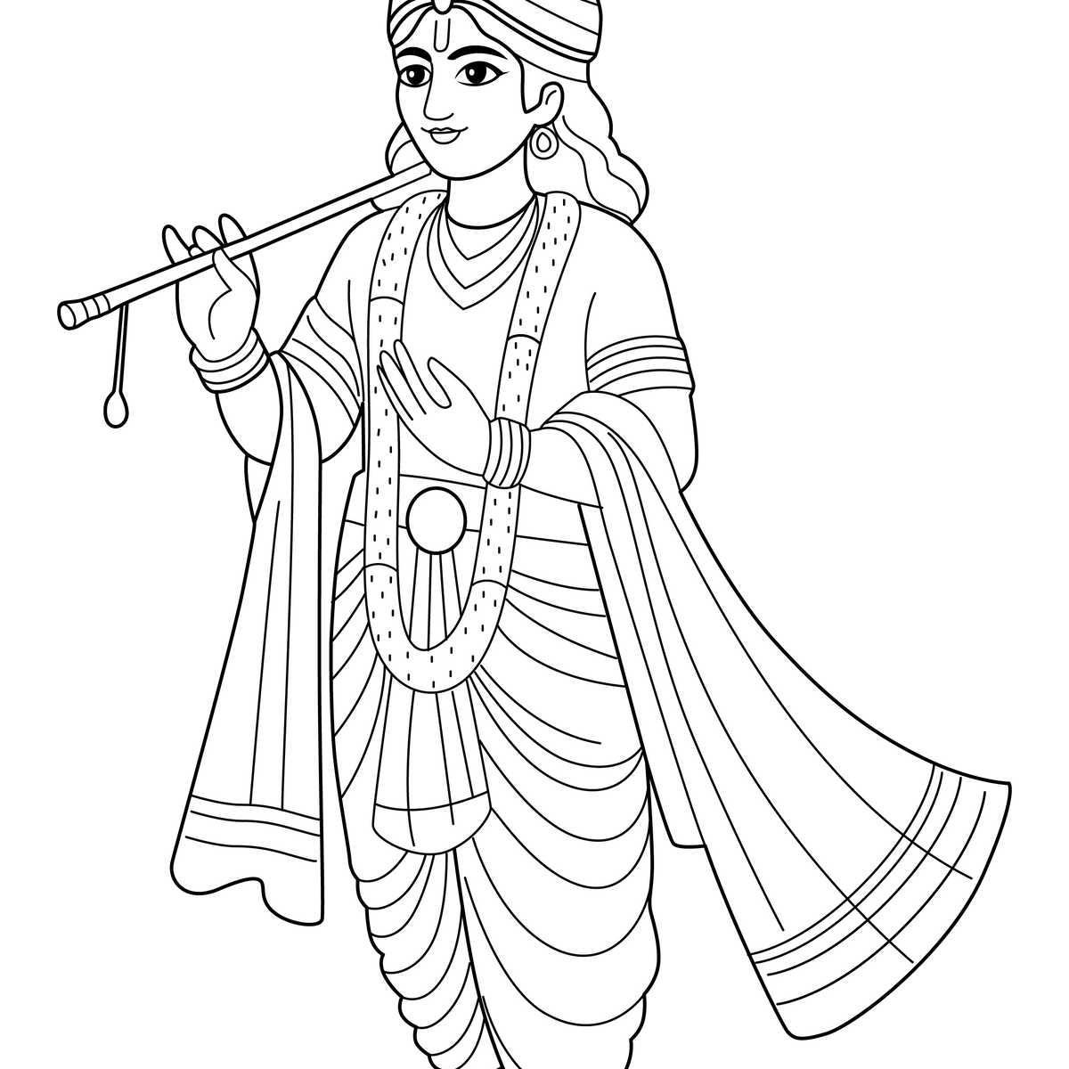 Lord Krishna Colouring Page | Free Colouring Book for Children – Monkey ...