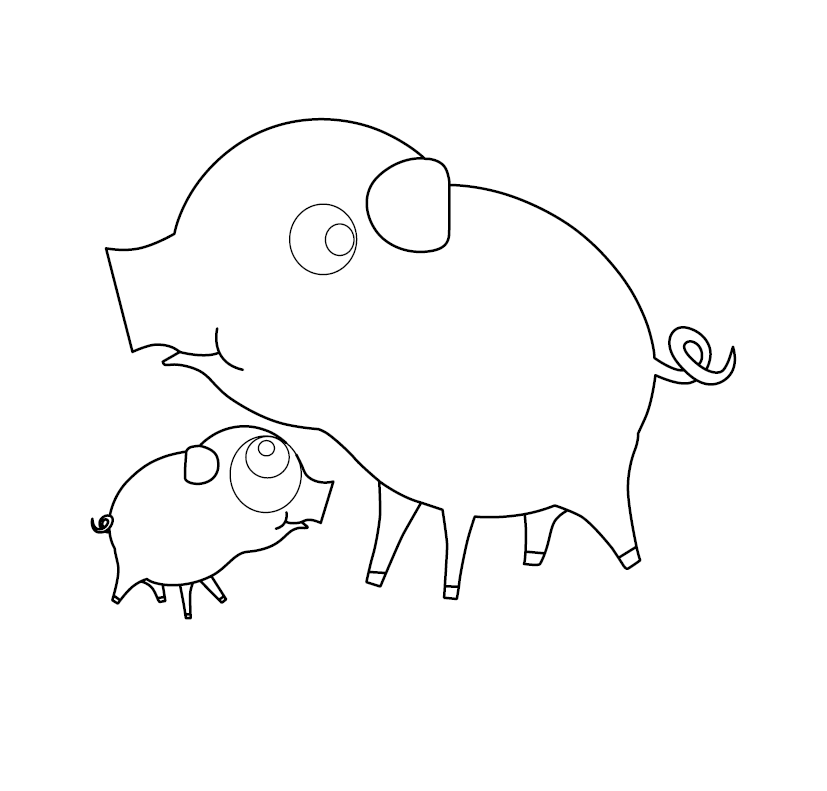 PIG COLOURING PICTURE | Free Colouring Book for Children – Monkey Pen Store