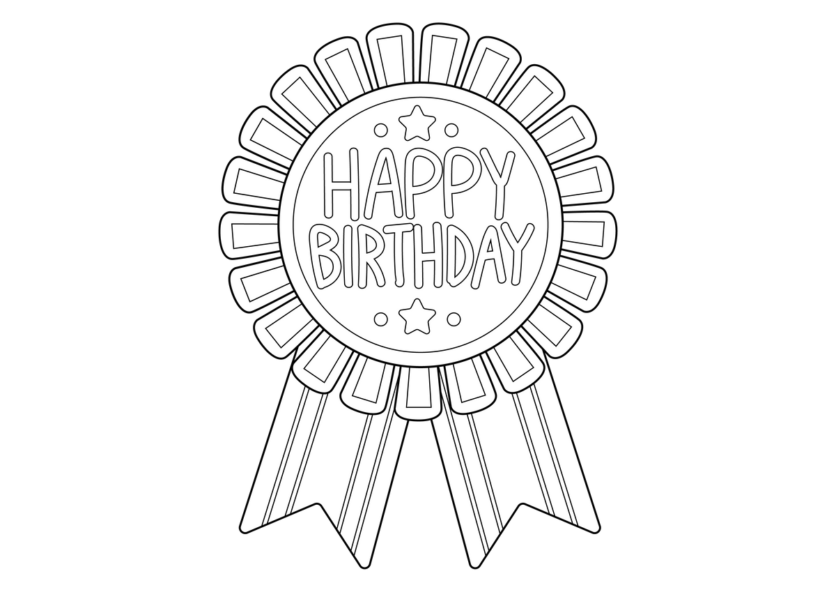 Birthday Badges and Sashes Colouring Sheet | Free Colouring Book for C ...
