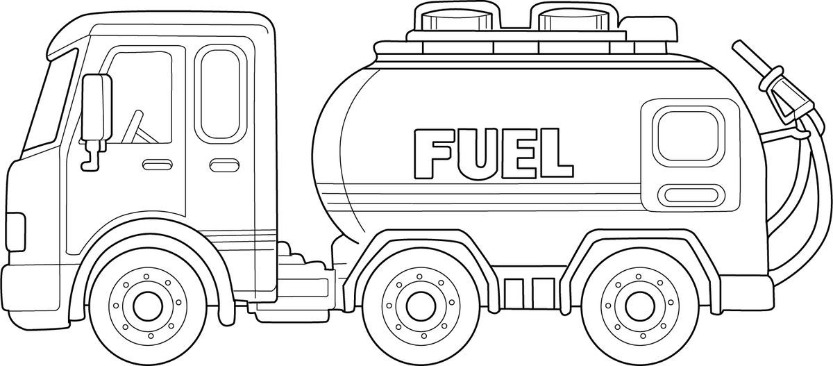Fuel Truck Colouring Page | Free Colouring Book for Children – Monkey ...