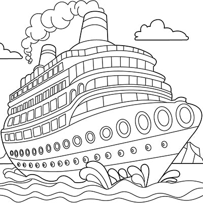 Cruise Ship Colouring Page | Free Colouring Book for Children – Monkey ...