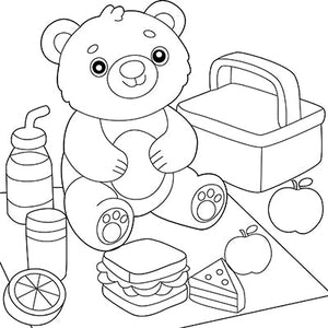 free teddy bear picnic coloring pages