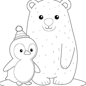 polar bear and penguin coloring pages