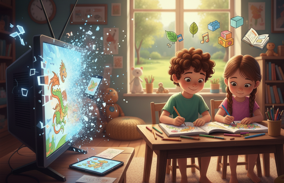 Building Focus & Attention with Coloring | Reduce Screen Time Challenges
