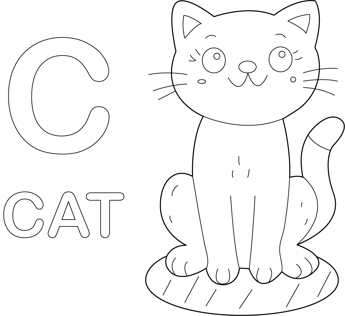 Alphabet C Colouring Page | Free Colouring Book for Children – Monkey ...
