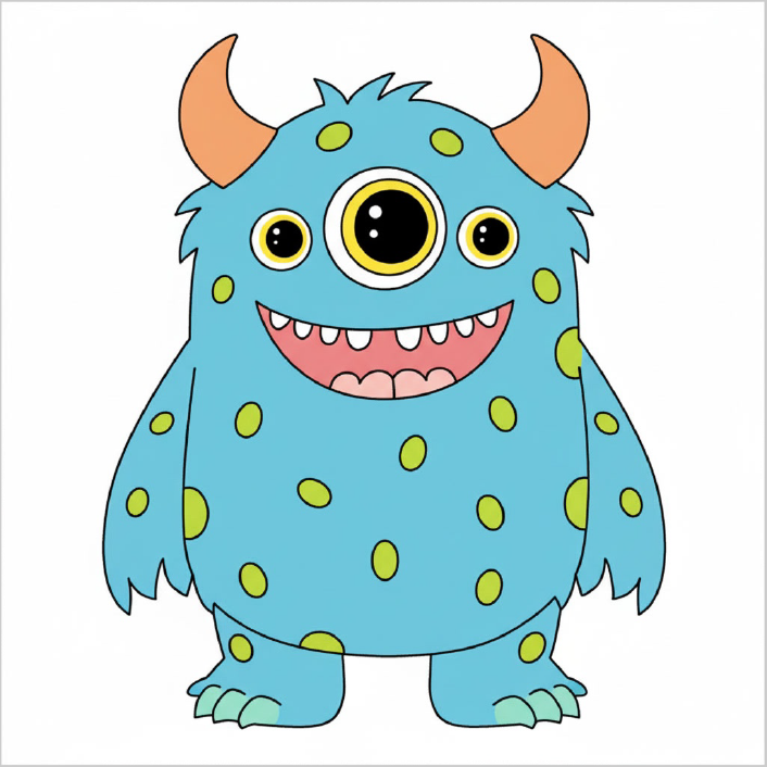 How to Draw Cute Monster – Learn Step by Step with Printable Worksheet
