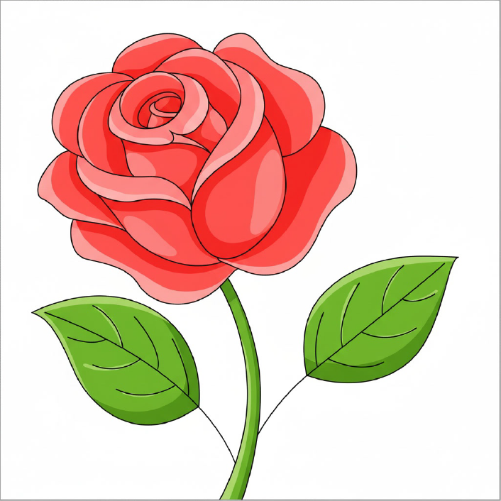 How to Draw a Rose – Simple Step-by-Step Flower Drawing
