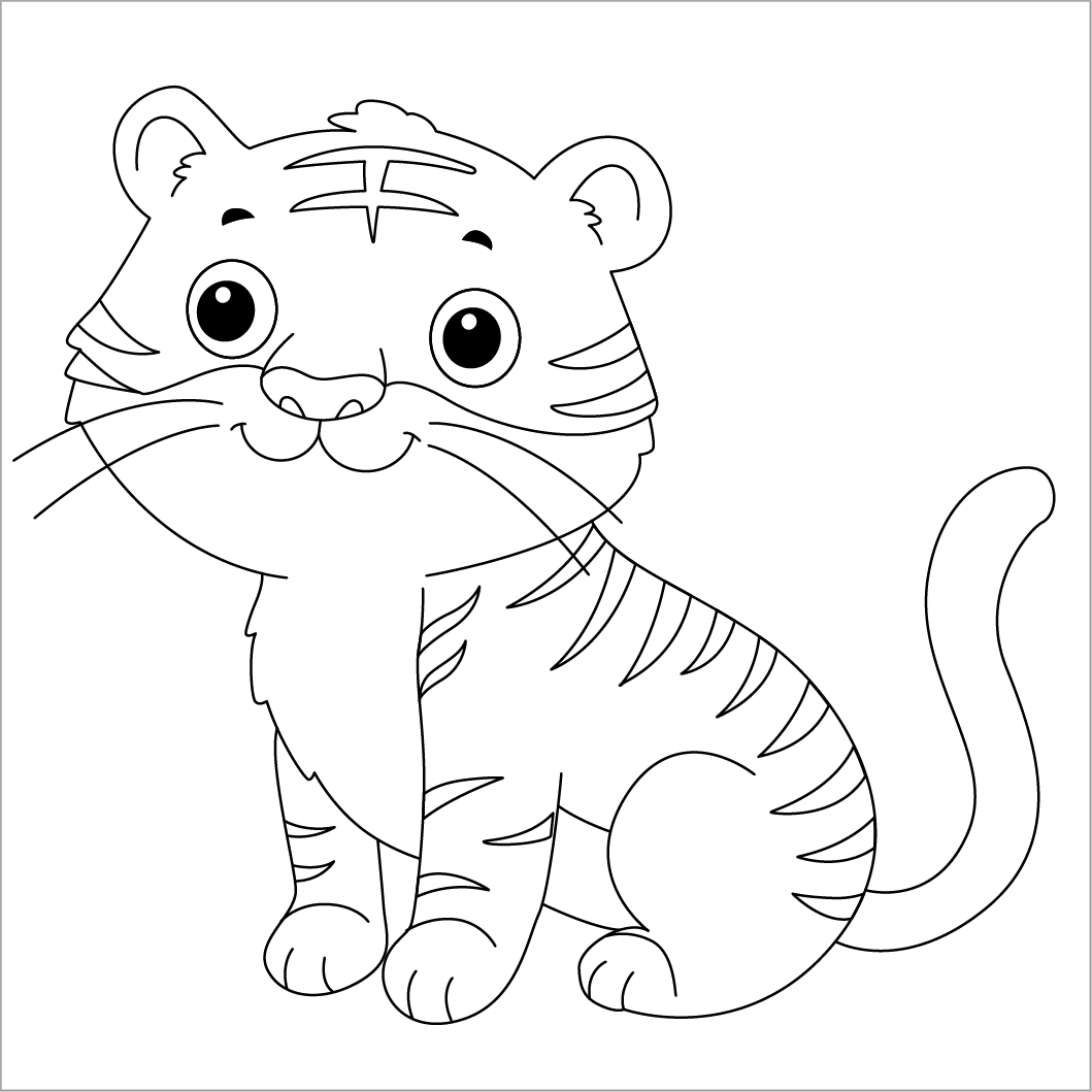 How to Draw a Tiger – Easy Cartoon Tiger Drawing for Kids
