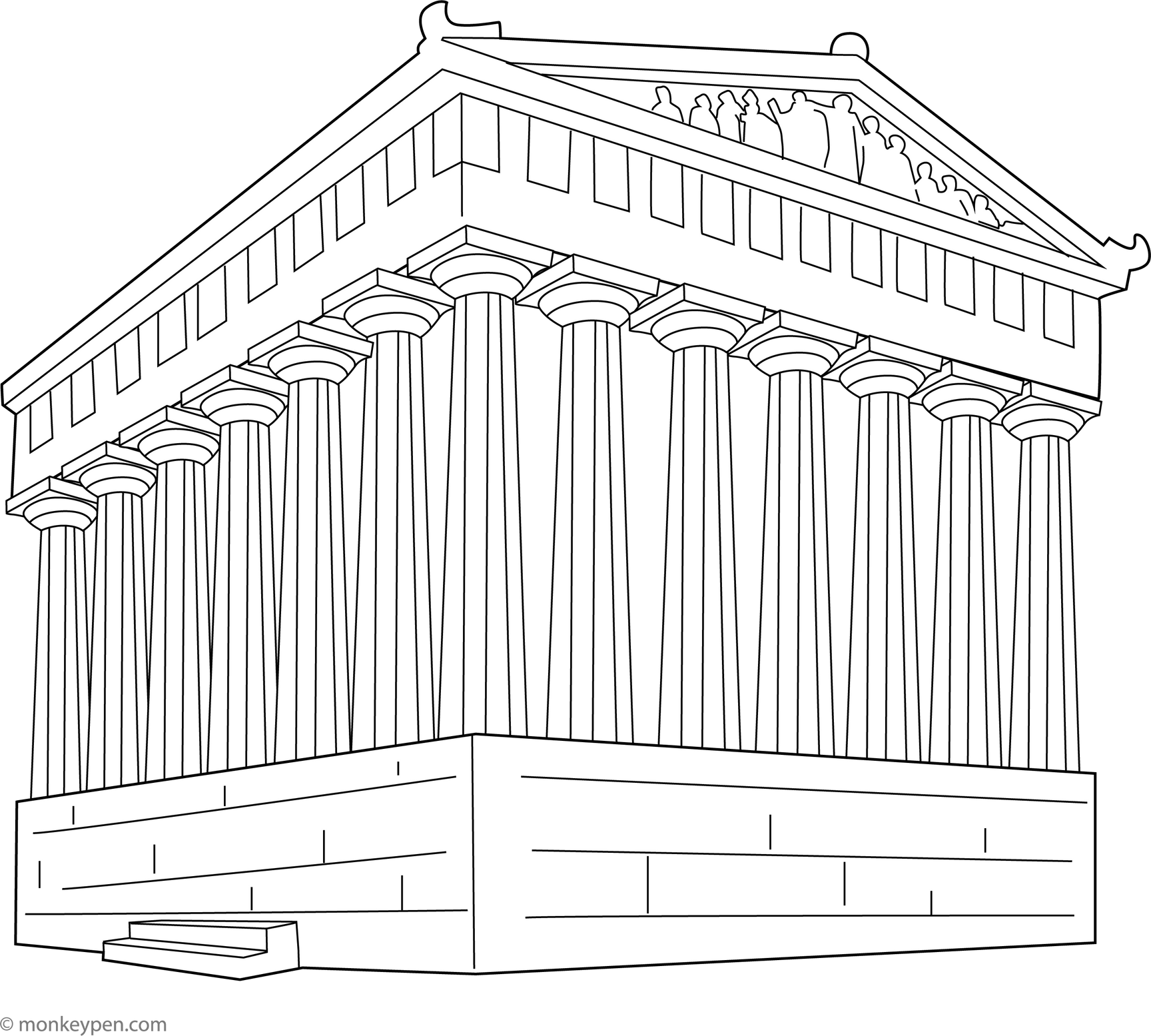 Parthenon Coloring Page – Free Printable for Kids