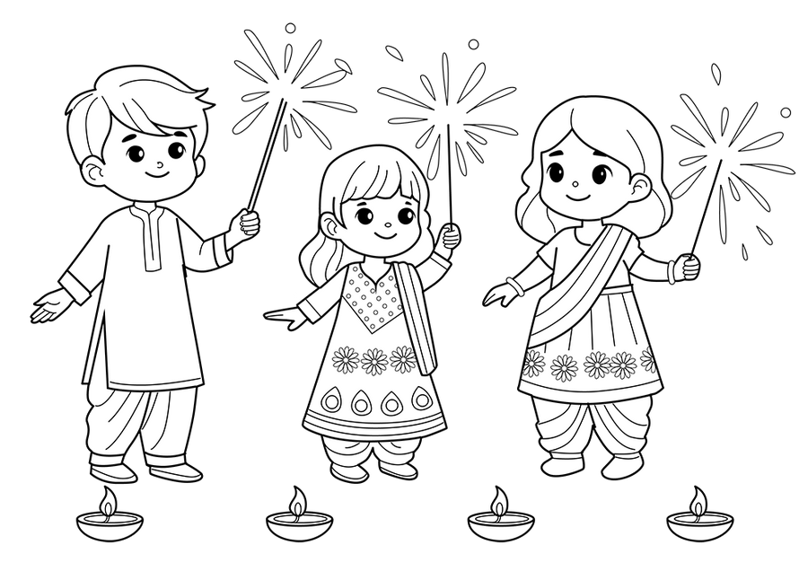 Downloadable Festivals of India Coloring Book
