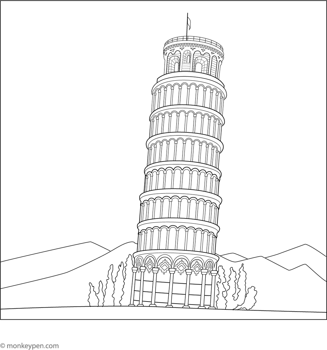 Italy Coloring Pages – Free Printable Landmarks for Kids