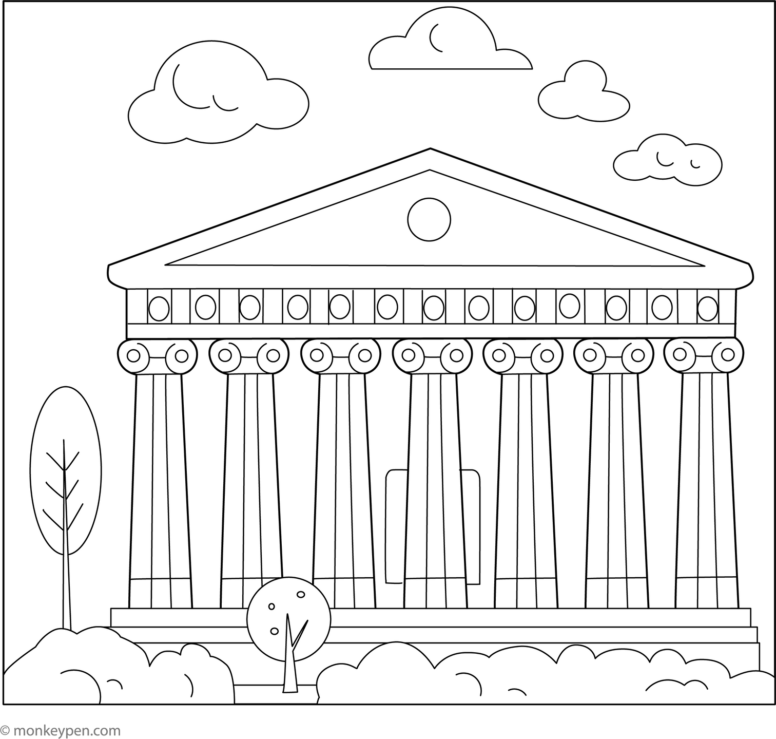Printable Greece Coloring Book PDF – Free Download