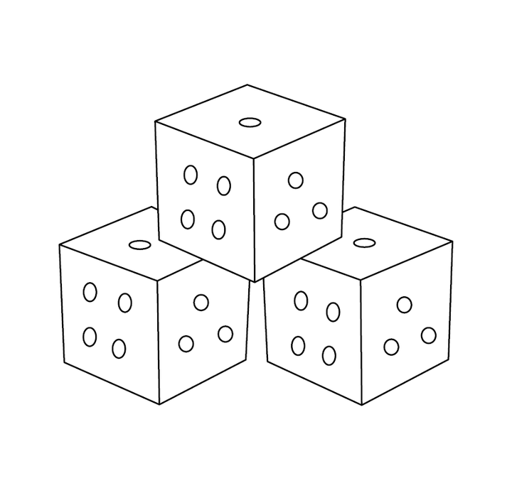 Dice Coloring Page – Free Printable Activity for Kids